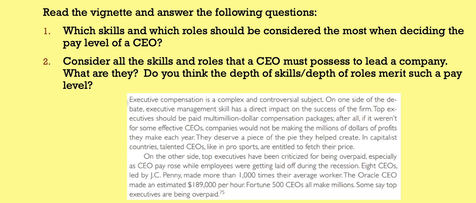 Solved Read the vignette and answer the following | Chegg.com