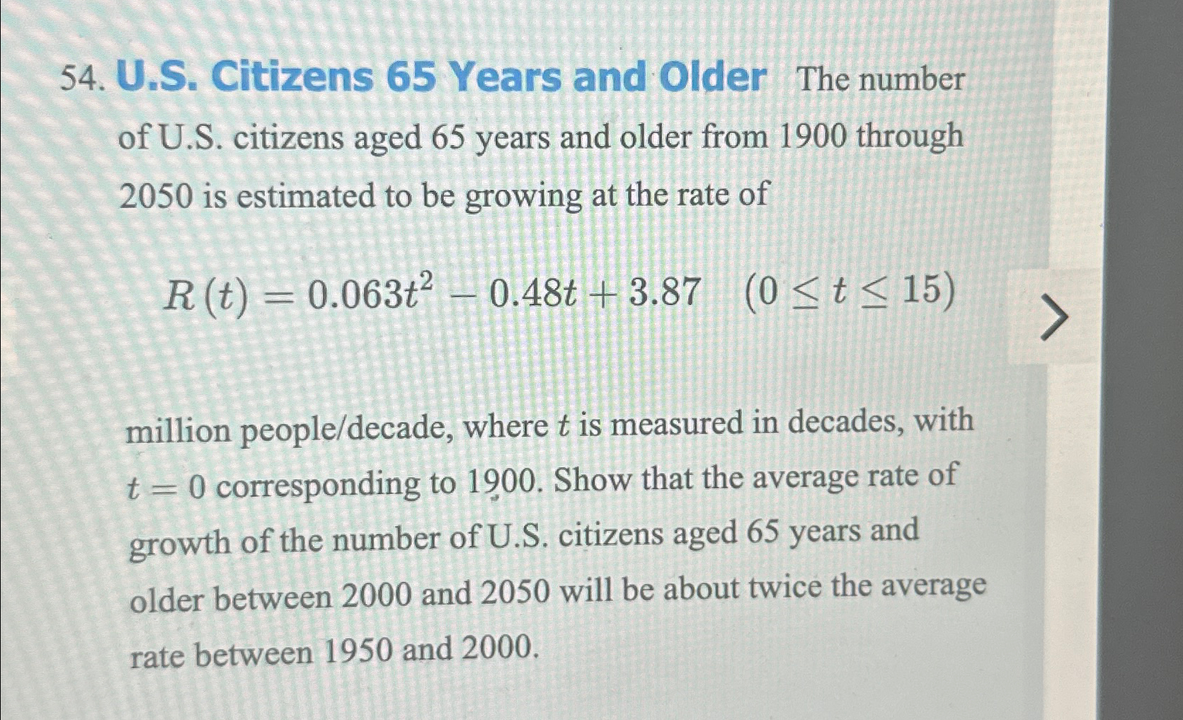 Solved U.S. ﻿Citizens 65 ﻿Years and Older The number of U.S. | Chegg.com