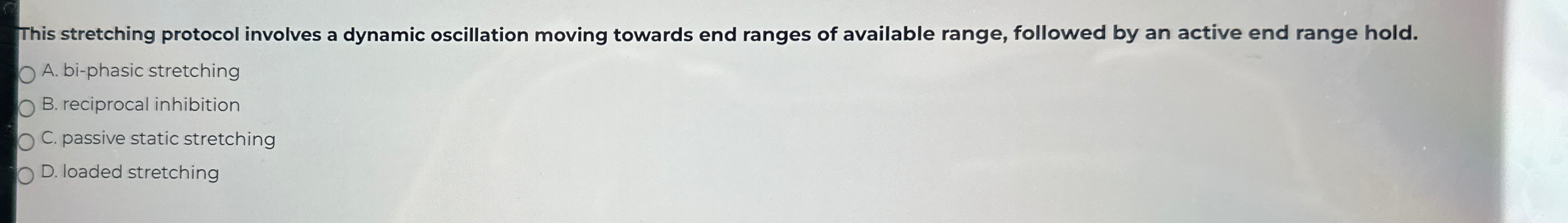 Solved This stretching protocol involves a dynamic | Chegg.com