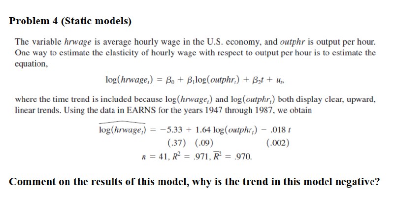 Solved Comment on the results of this model, why is the | Chegg.com