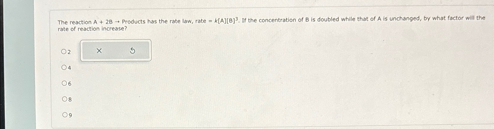 The reaction A+2B→ ﻿Products has the rate law, rate | Chegg.com
