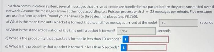 Solved In a data communication system, several messages that | Chegg.com