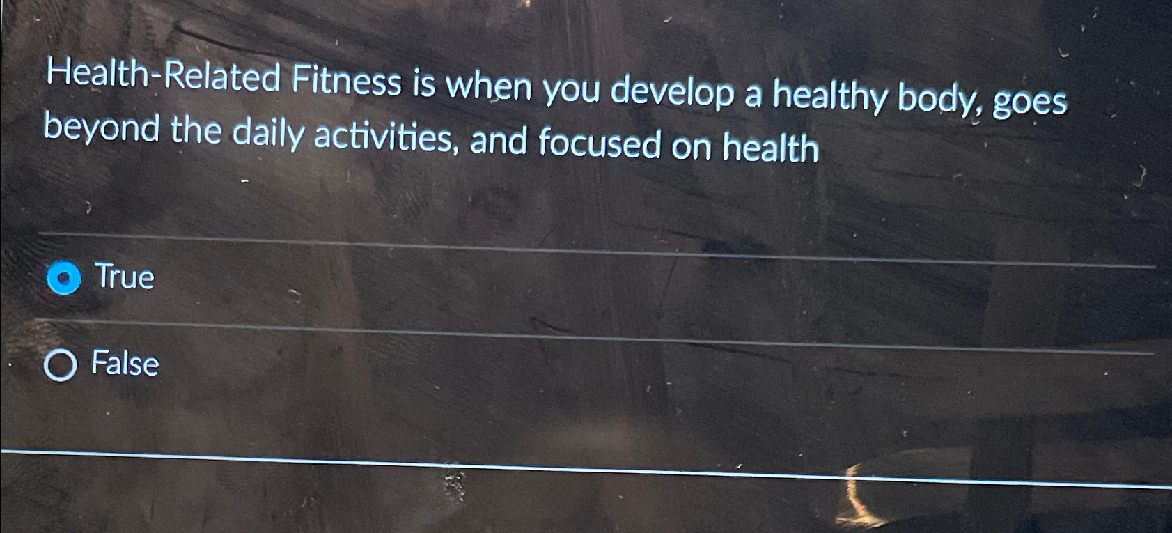 Solved Health-Related Fitness is when you develop a healthy | Chegg.com