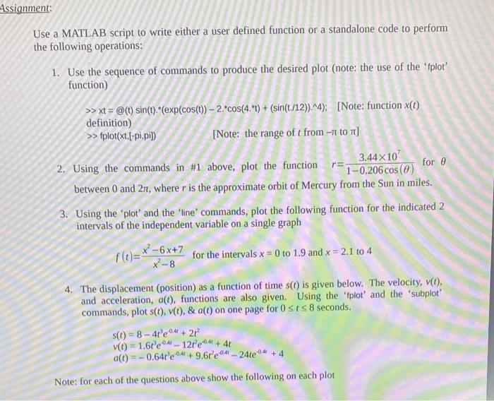Solved Ise a MATLAB script to write either a user defined | Chegg.com