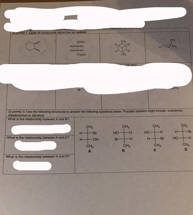 Solved (3 points) 3. Use the following structures to answer | Chegg.com Solved (3 points) 3. Use the following structures to answer | Chegg.com