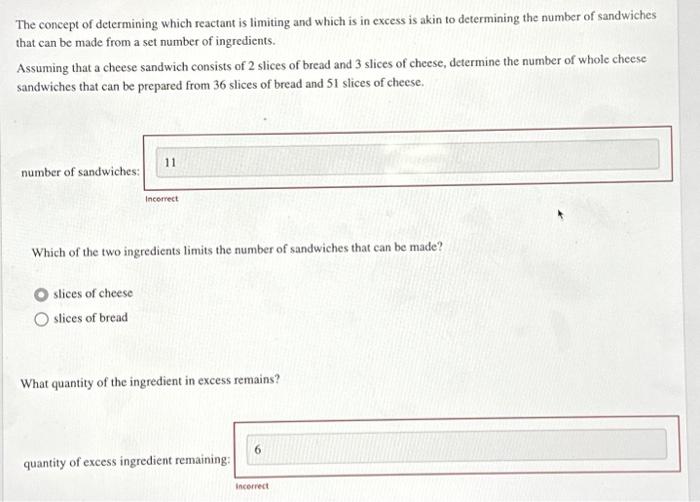 Solved The concept of determining which reactant is limiting | Chegg.com