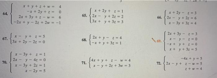 Solved solve each system of equations using matrices (row | Chegg.com
