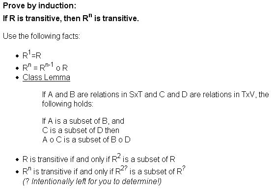 Prove by induction: If R is transitive, then Rn is | Chegg.com