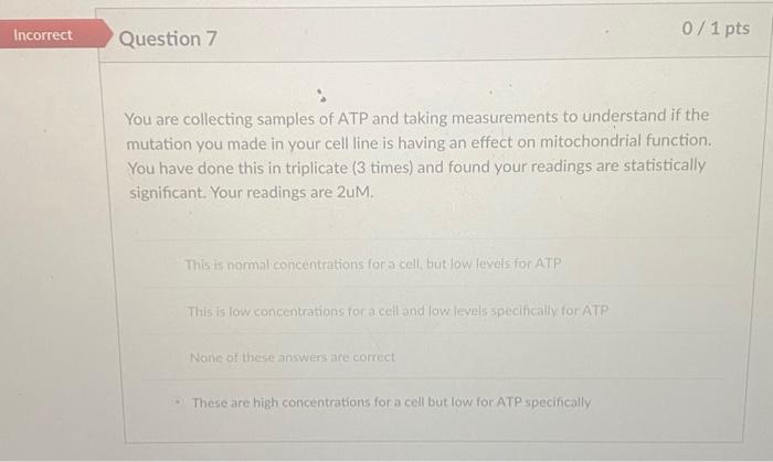 Solved You are collecting samples of ATP and taking | Chegg.com