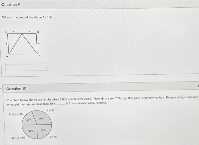 Solved What is the area of the shape ABCD? Question 10 The | Chegg.com