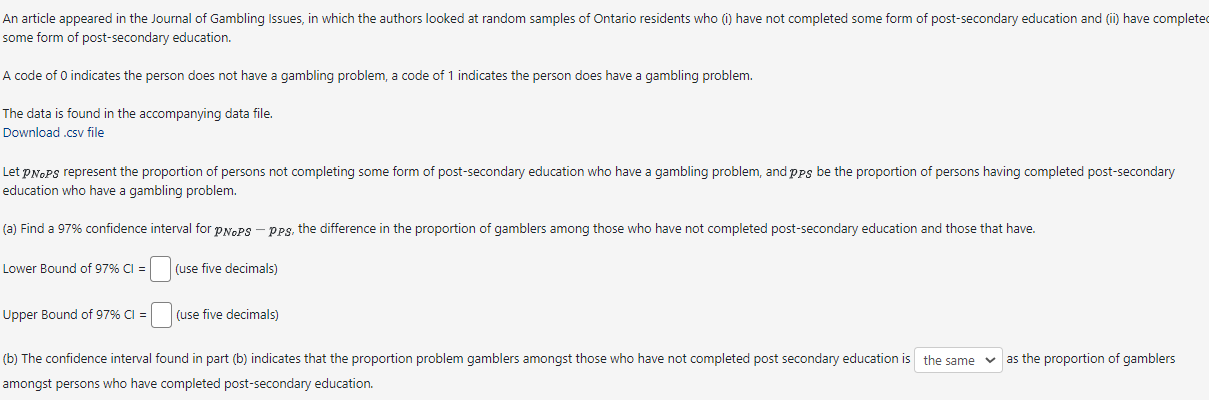 Data to be inputted into R StudioDid not complete | Chegg.com