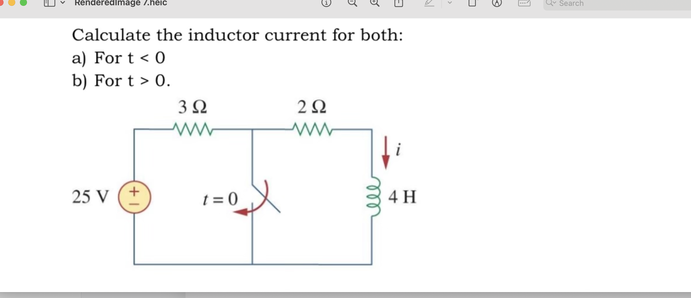 Solved Calculate the inductor current for both:a) ﻿For t