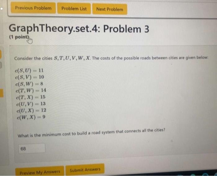 Solved Previous Problem (1 point) GraphTheory.set.4: Problem | Chegg.com
