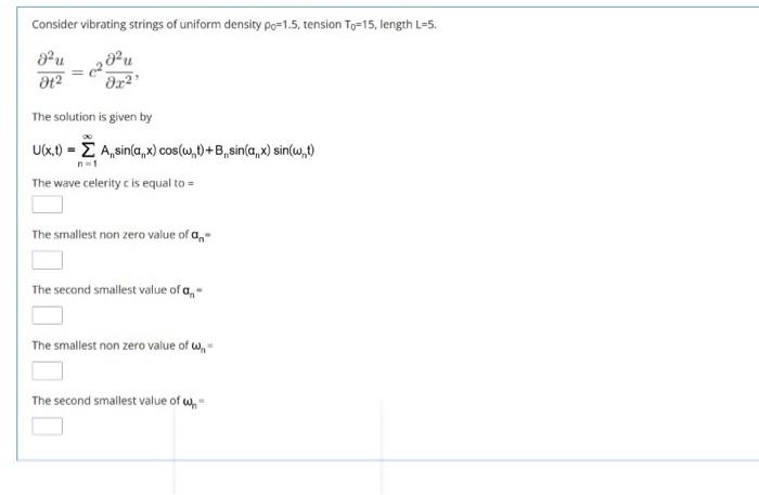 Solved Consider vibrating strings of uniform density po-1.5, | Chegg.com