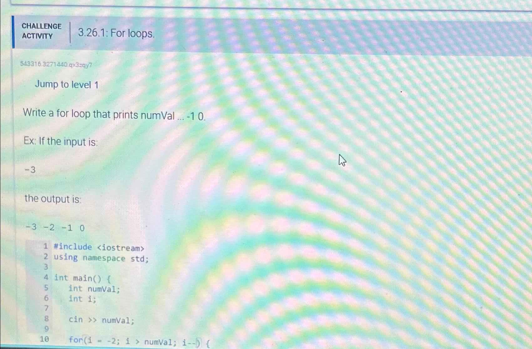 Solved CHALLENGEACTIVITY3.26.1: For | Chegg.com Solved CHALLENGEACTIVITY3.26.1: For | Chegg.com