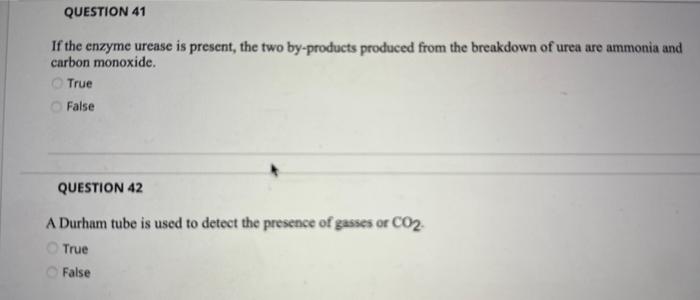 Solved If the enzyme urease is present, the two by-products | Chegg.com