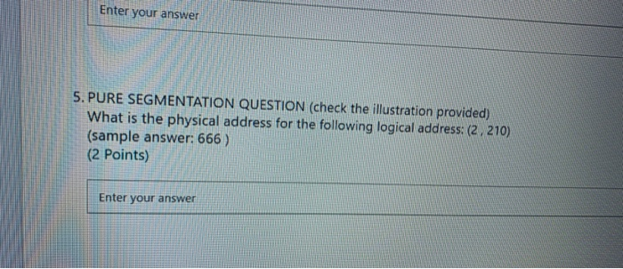 Solved Enter your answer 5. PURE SEGMENTATION QUESTION | Chegg.com