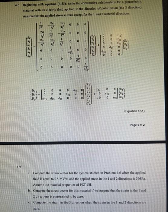 a. compute the strain vector for system studied in | Chegg.com