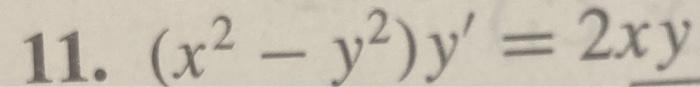 Solved (x2−y2)y′=2xy | Chegg.com