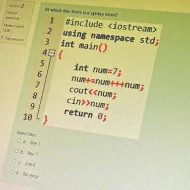 Solved 1 \#include 2 using namespace std; 3 int main() | Chegg.com