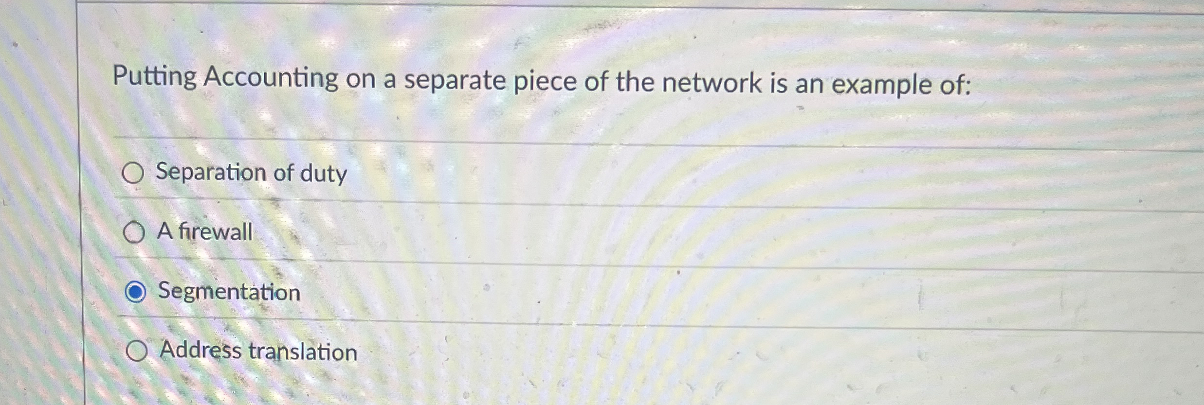 Solved Putting Accounting on a separate piece of the network | Chegg.com
