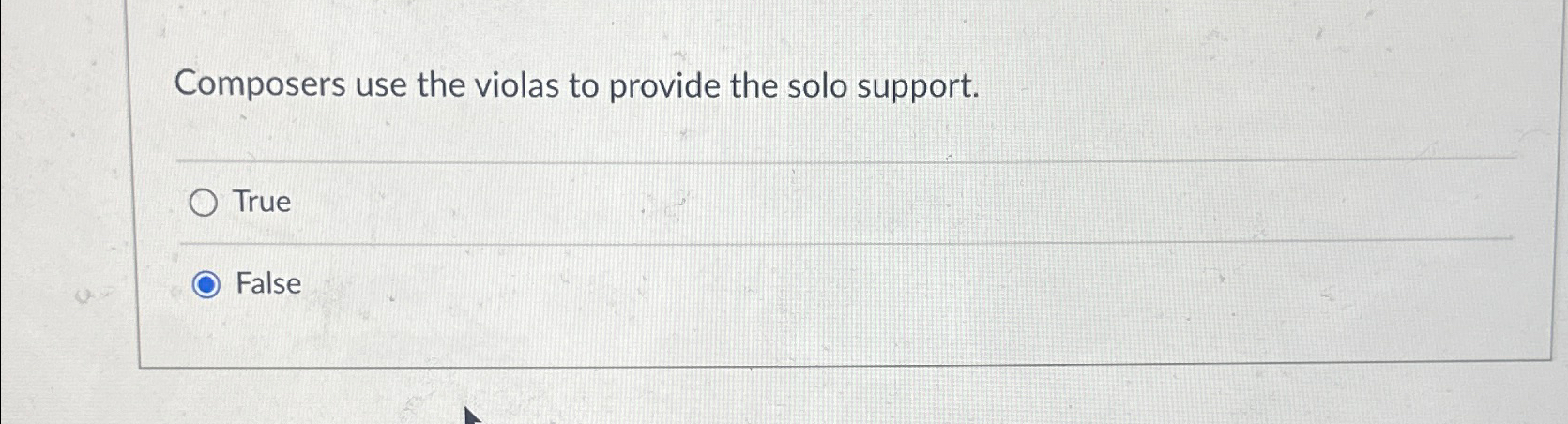Solved Composers use the violas to provide the solo | Chegg.com