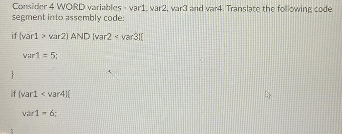 Solved Consider 4 WORD variables - var1, var2, var3 and | Chegg.com
