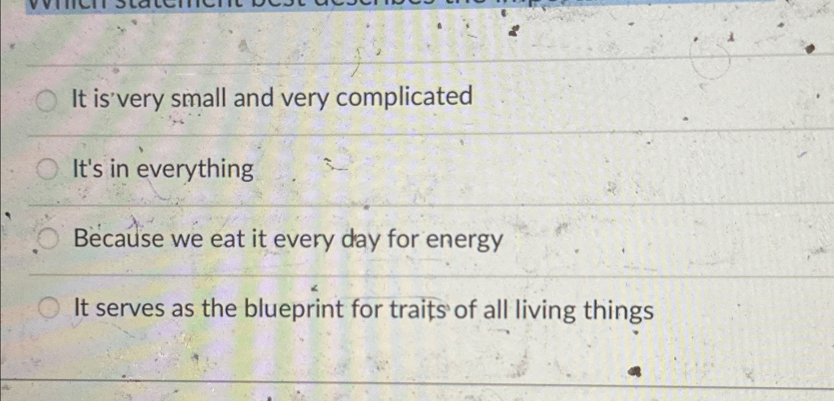 Solved It is'very small and very complicatedIt's in | Chegg.com