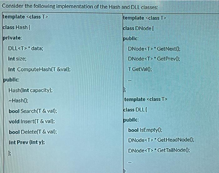 Solved Consider the following implementation of the Hash and | Chegg.com