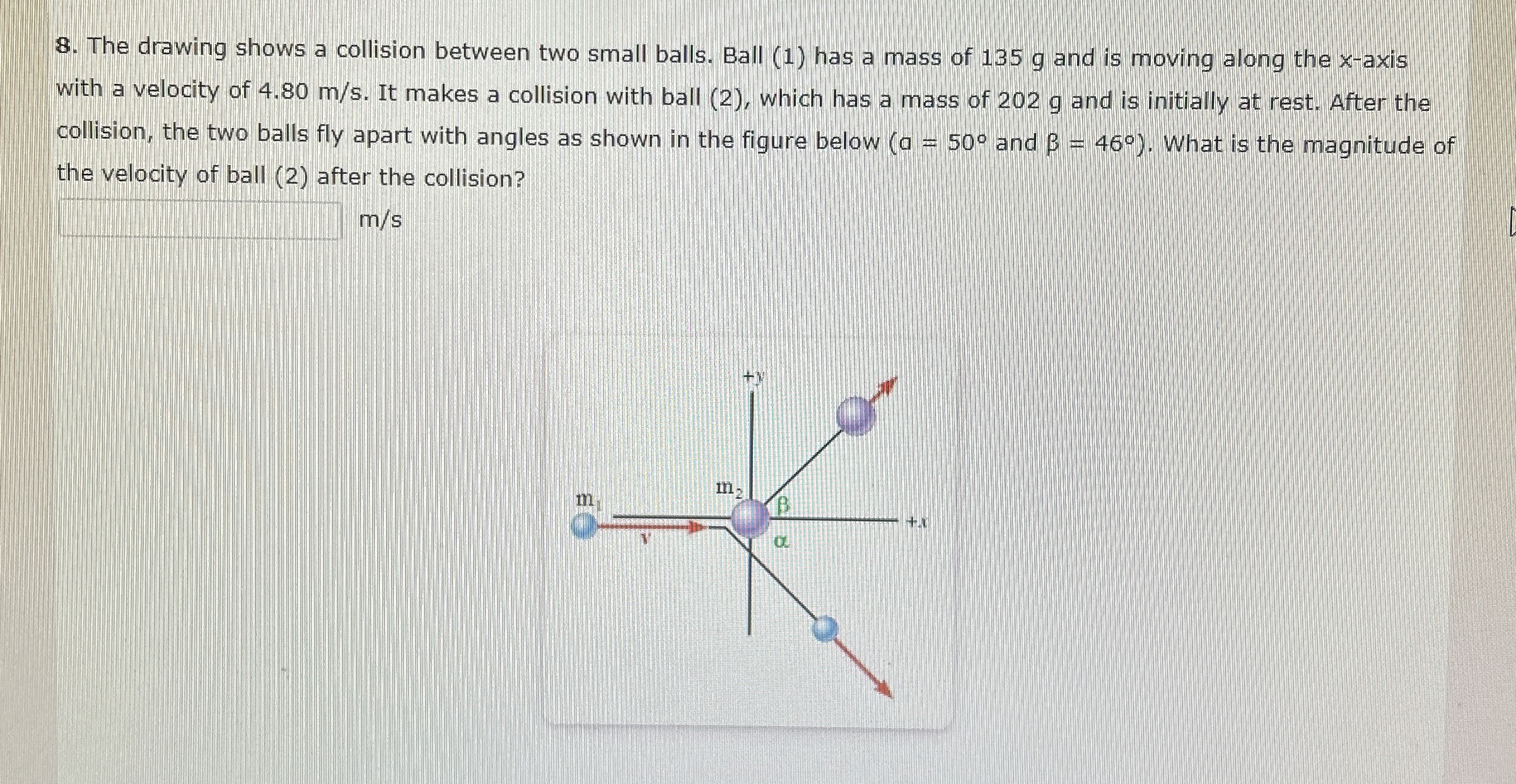 Solved The drawing shows a collision between two small | Chegg.com