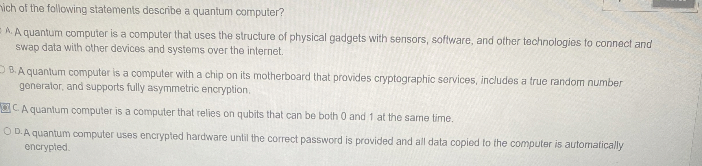 Solved iich of the following statements describe a quantum | Chegg.com