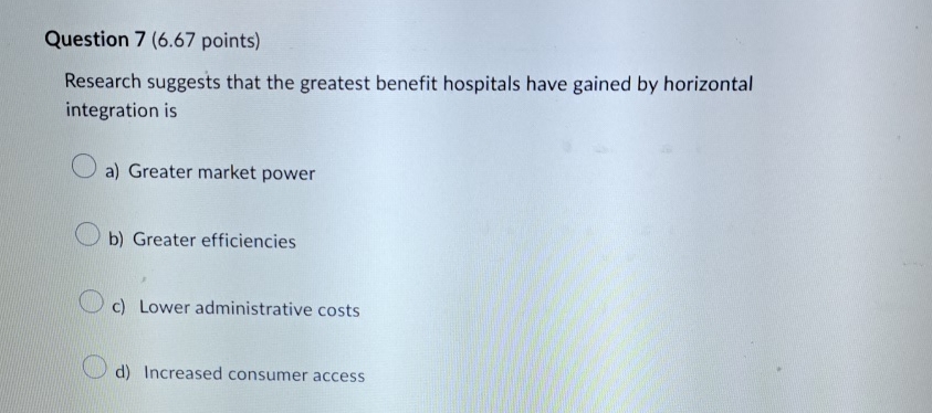 Solved Question 7 (6.67 ﻿points)Research suggests that the | Chegg.com