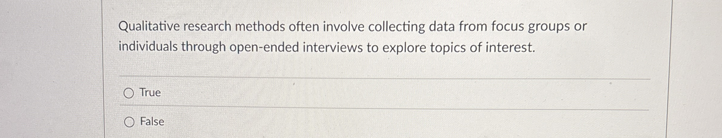 Solved Qualitative research methods often involve collecting | Chegg.com