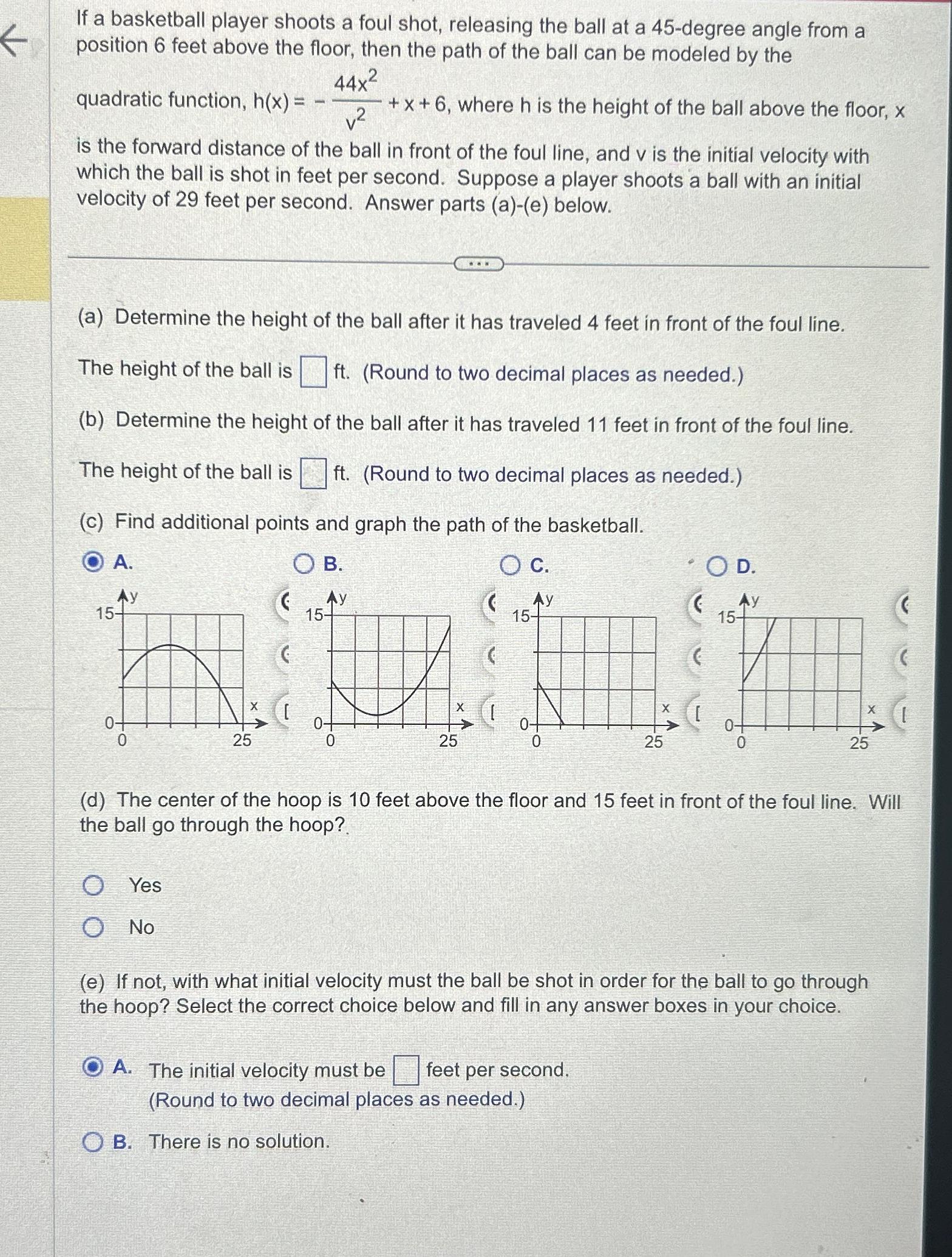 Solved If a basketball player shoots a foul shot, releasing | Chegg.com