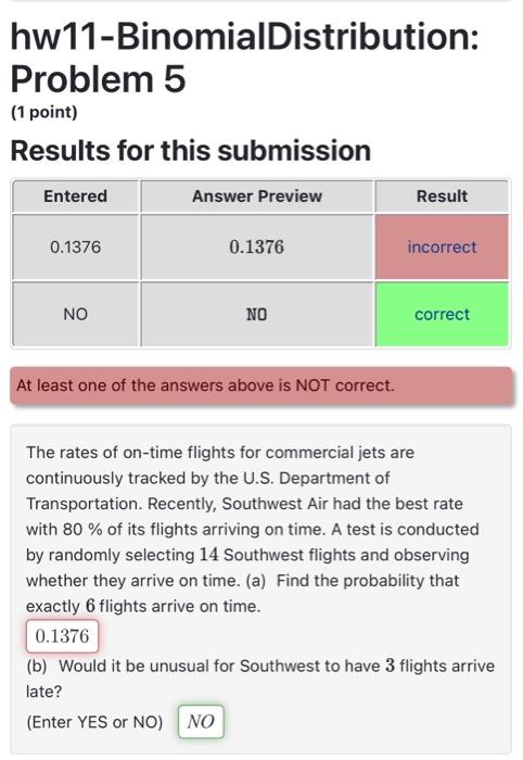 Solved hw11-BinomialDistribution: Problem 5 (1 point) | Chegg.com
