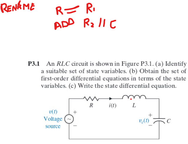 Solved P3.1 ﻿An RLC ﻿circuit is shown in Figure P3.1. (a) | Chegg.com