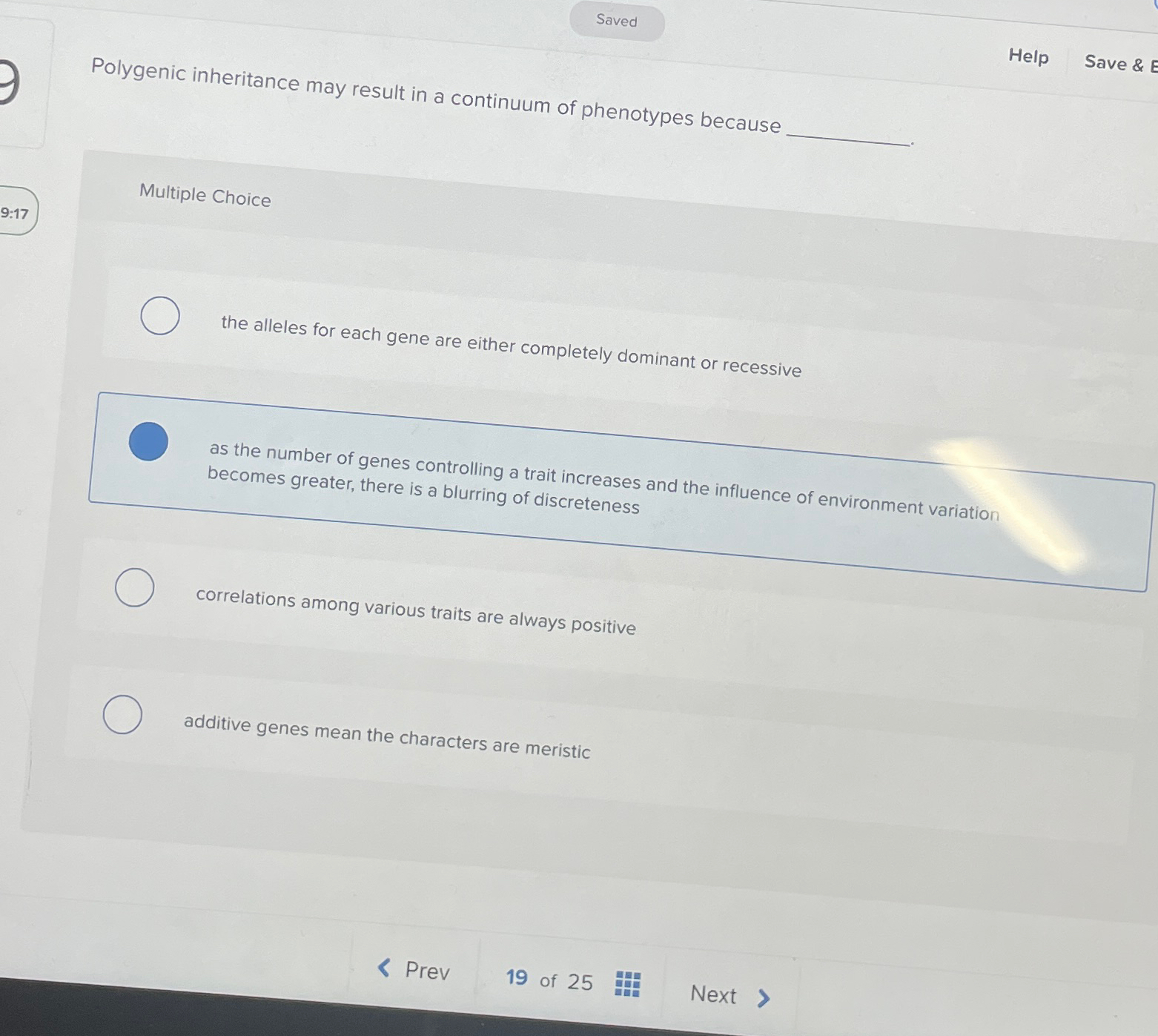 Solved Polygenic inheritance may result in a continuum of | Chegg.com
