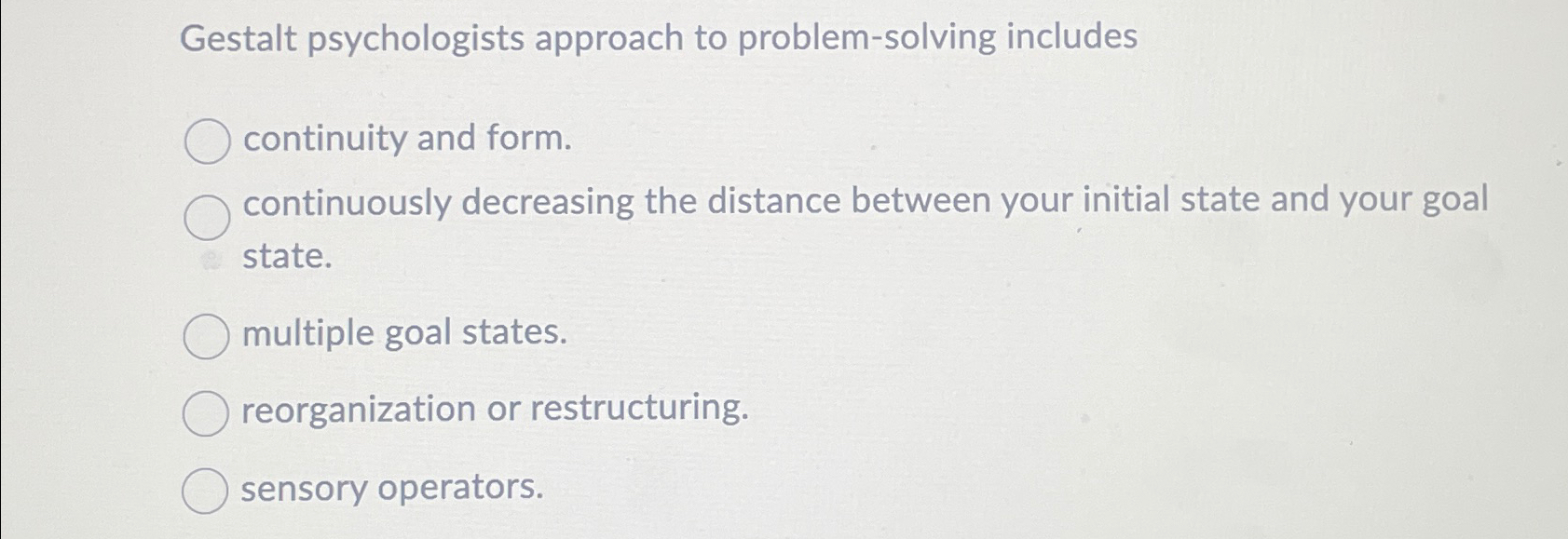 Gestalt psychologists approach to problem-solving | Chegg.com