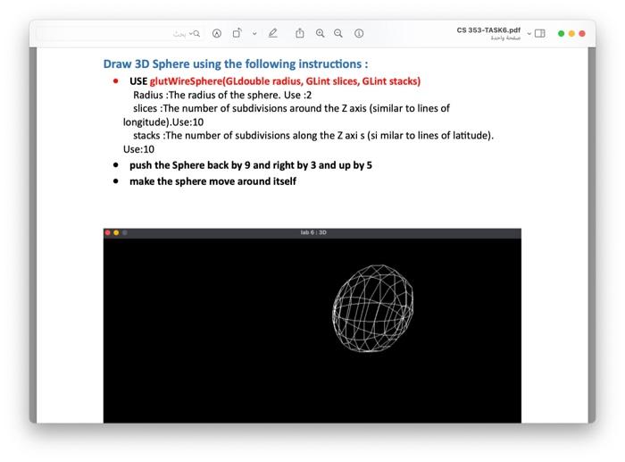 Draw 3D Sphere using the following instructions : - | Chegg.com