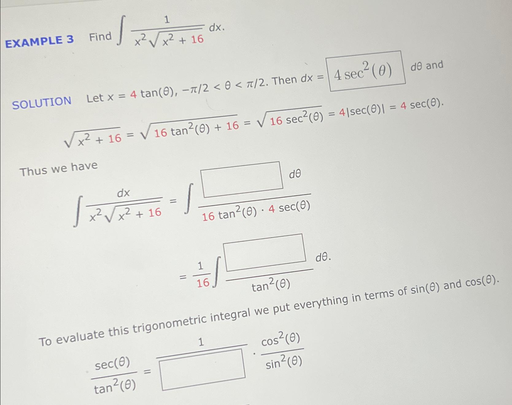 Solved EXAMPLE 3 Find \\\\int | Chegg.com