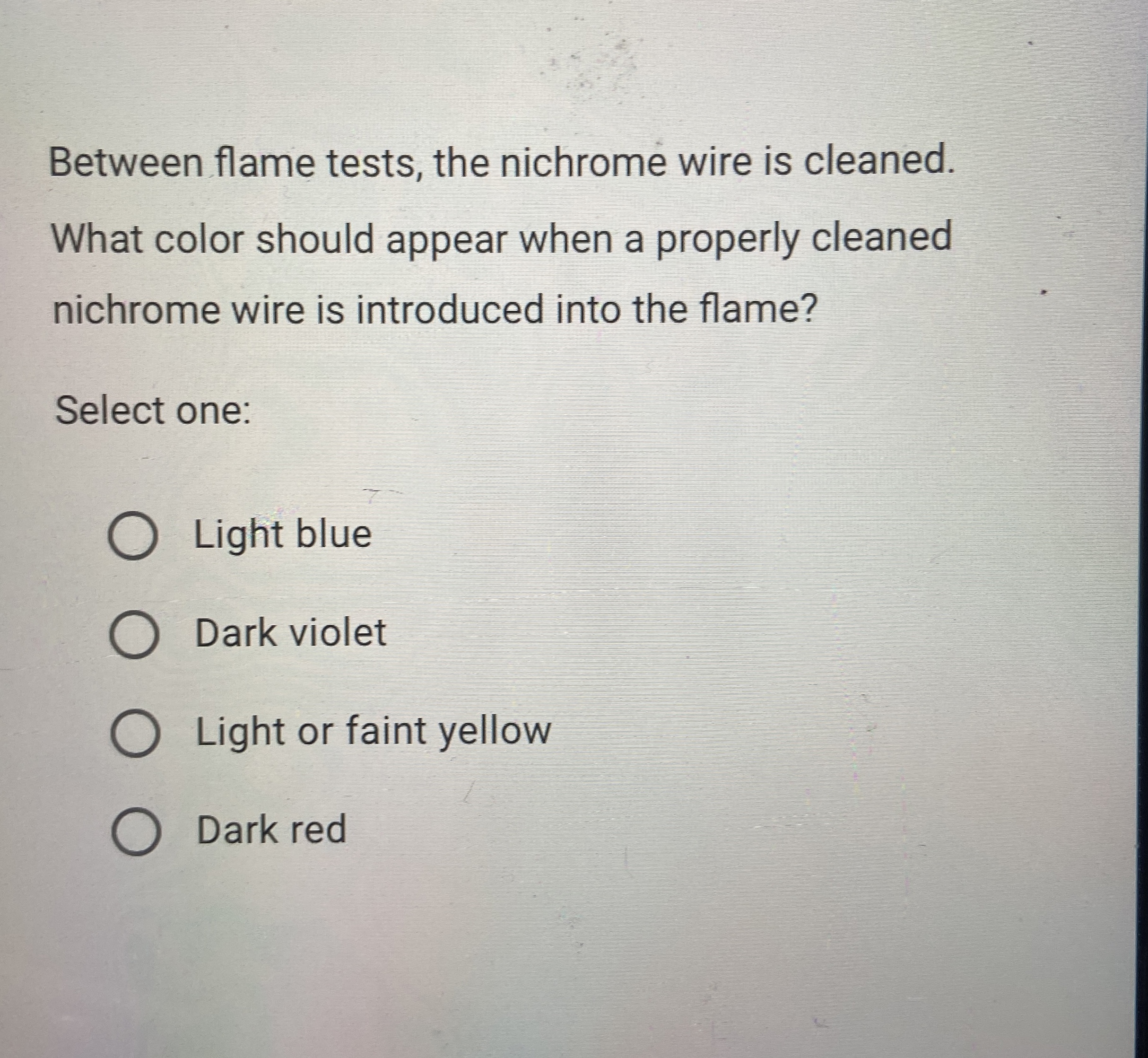 Solved Between flame tests, the nichrome wire is | Chegg.com