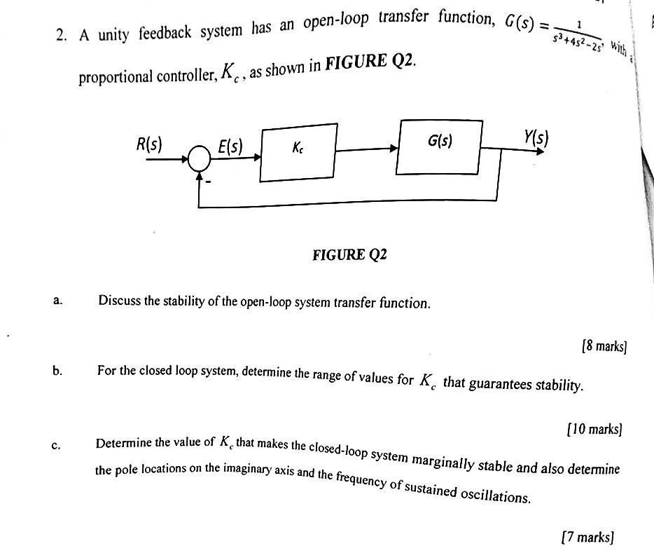 Solved 2 A Unity Feedback System Has An Open Loop Transfer 3545