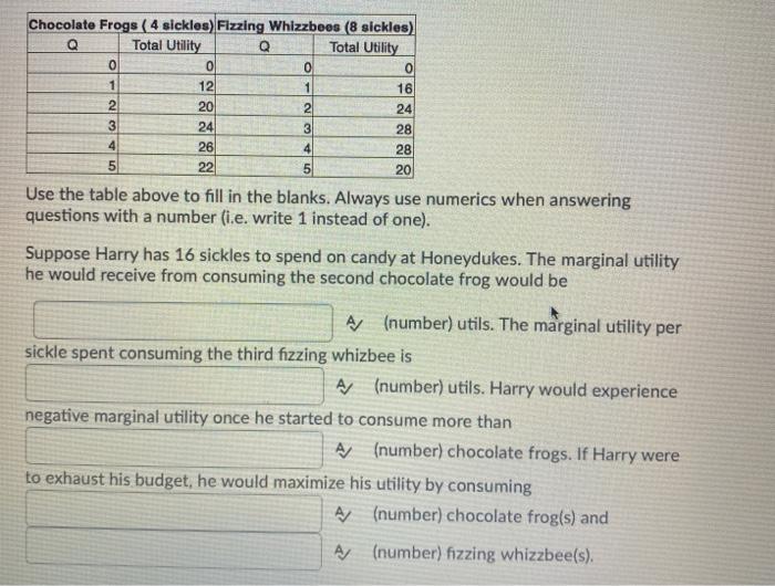 Solved Chocolate Frogs (4 sickles) Fizzing Whizzbees (8 | Chegg.com