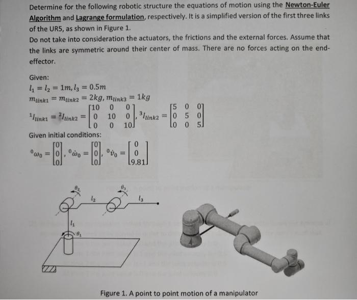 Solved Determine For The Following Robotic Structure The 9966