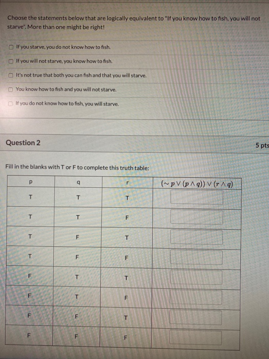 Solved Choose the statements below that are logically | Chegg.com