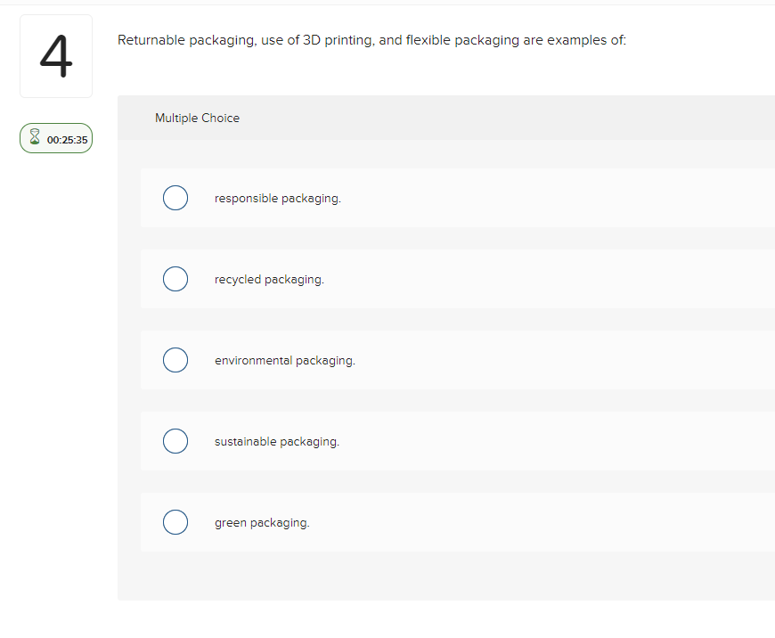 Solved 1 ﻿Returnable packaging, use of 3D printing, and | Chegg.com