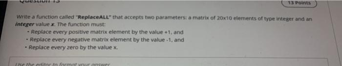 Solved ULU 13 Points Write a function called "ReplaceALL" | Chegg.com
