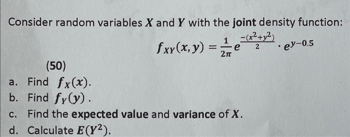 Solved Consider random variables X and Y with the joint | Chegg.com