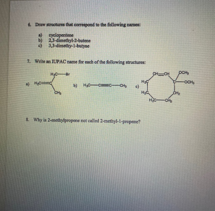 Solved Practice Problems 1. Draw structures that correspond | Chegg.com