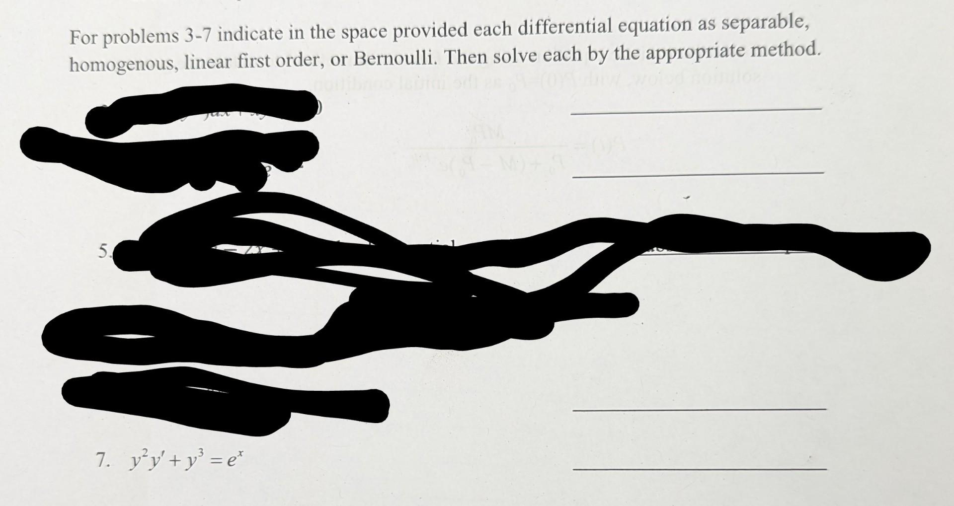 Solved For problems 3-7 indicate in the space provided each | Chegg.com